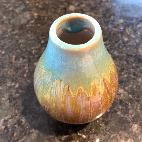 Accents | Charming Teal And Brown Bud Vase A Stylish Unmarked Ceramic ...